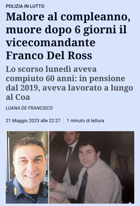 L'inverso di "A noi piace pensarlo ancora dietro il motore e che ci giunga ancora la notizia ...